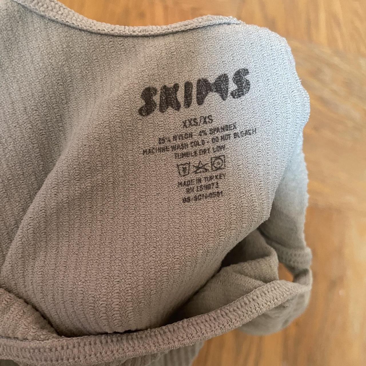 Skims Light Green Ribbed Bodysuit Size: XXS/XS, can... - Depop