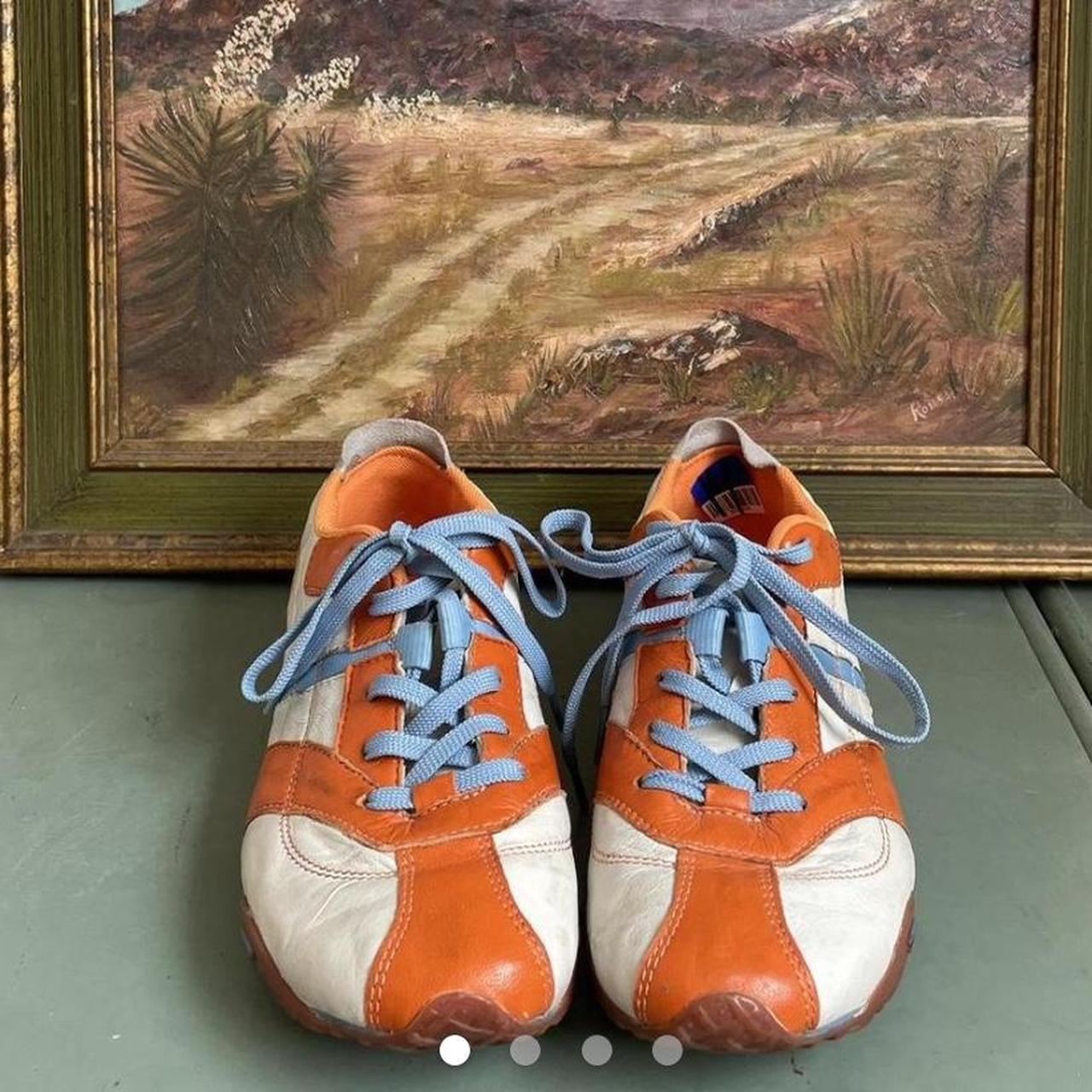 AMAZING vintage DIESEL orange and blue sneakers!... - Depop