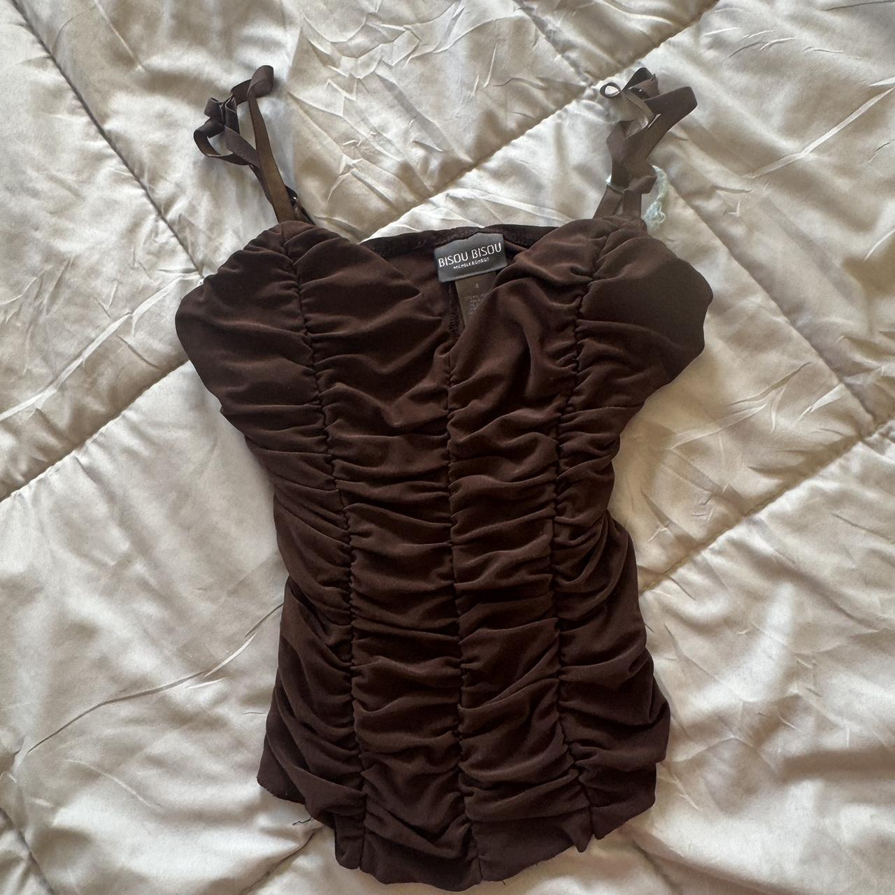 🤎 beautiful brown corset top ~ $14 #brown #corset... - Depop