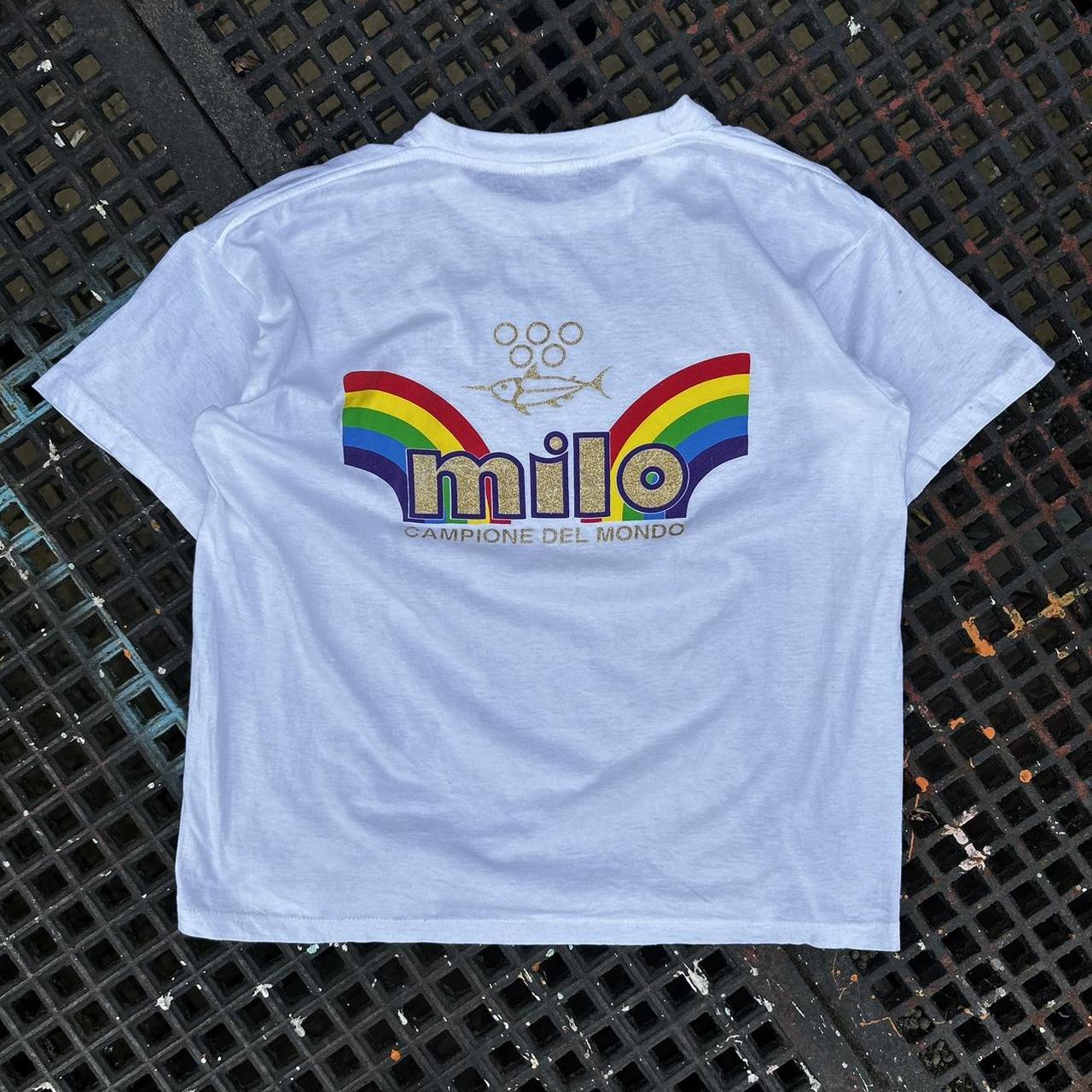 Vintage 90s Milo World Championship Graphic T-Shirt... - Depop