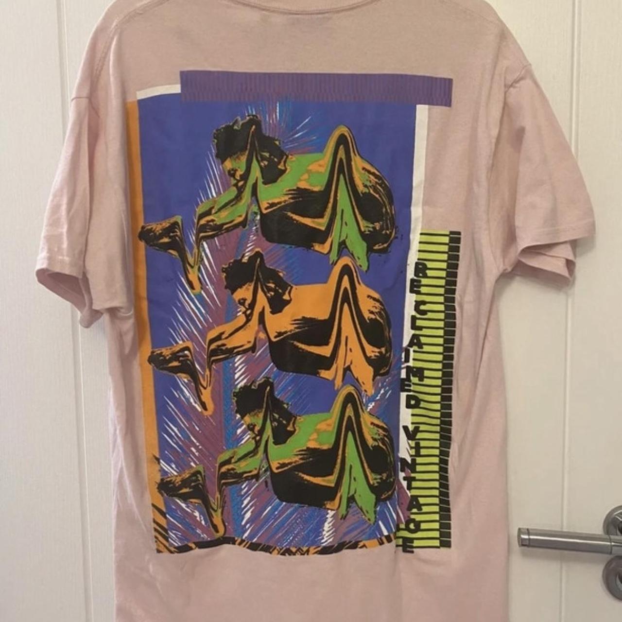 Reclaimed Vintage T-Shirt Pink Size M Large Rear... - Depop