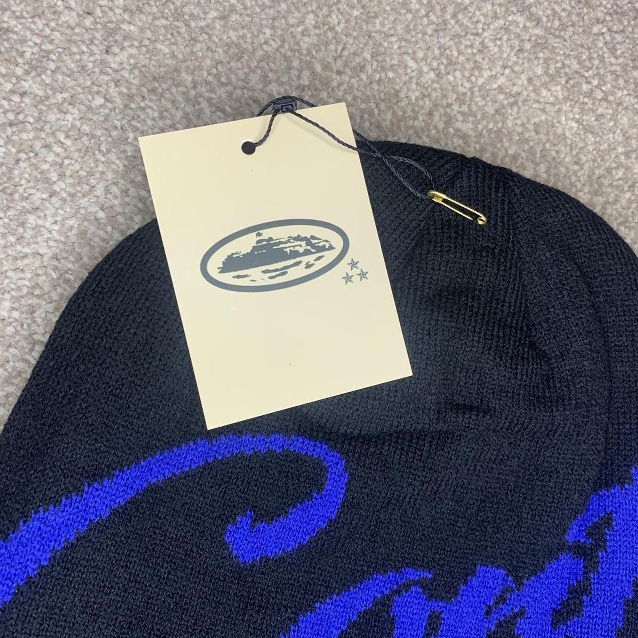 Corteiz Men's Black and Blue Hat | Depop