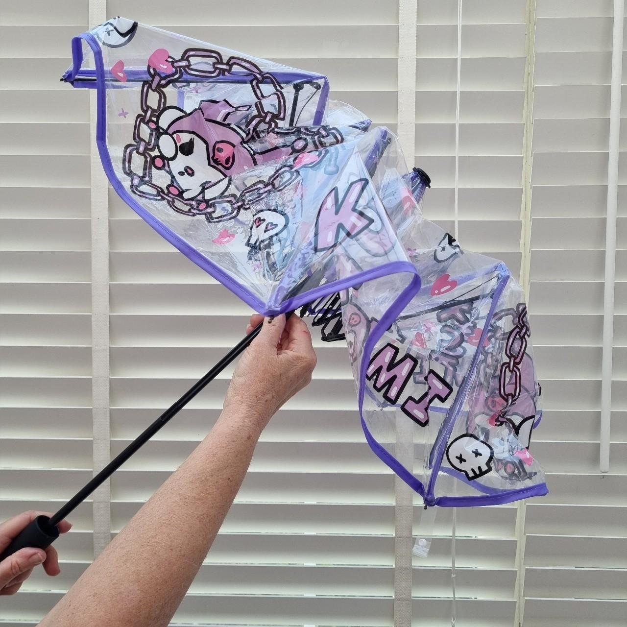 Sanrio kuromi purple transparent fold up compact... - Depop