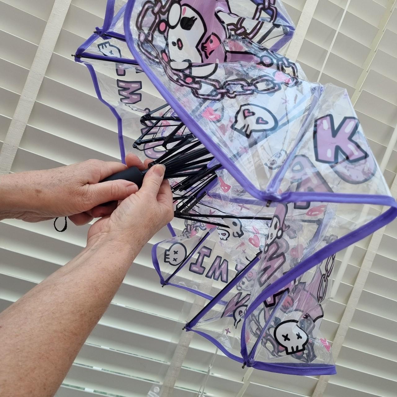 Sanrio kuromi purple transparent fold up compact... - Depop