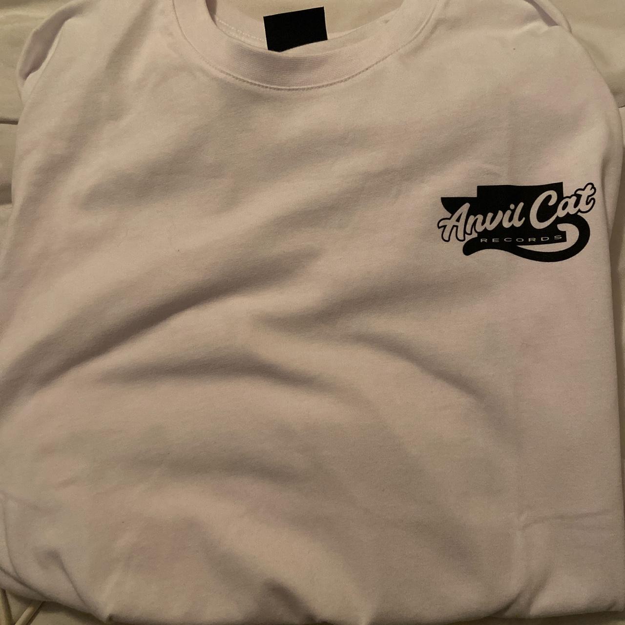 lovejoy "anvil cat records" sold out white t shirt... - Depop