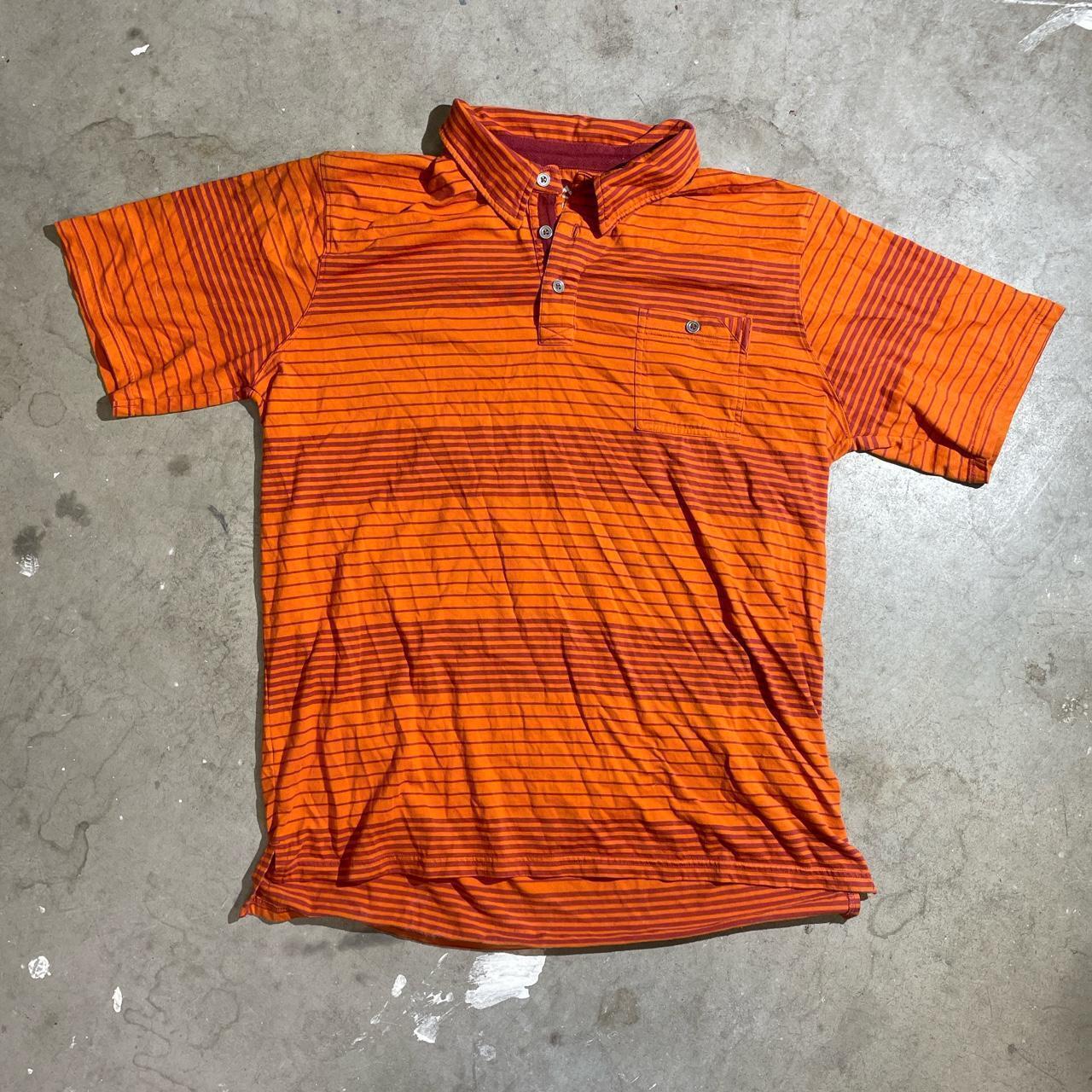 thrashed heavily worn alpine design men’s polo... - Depop