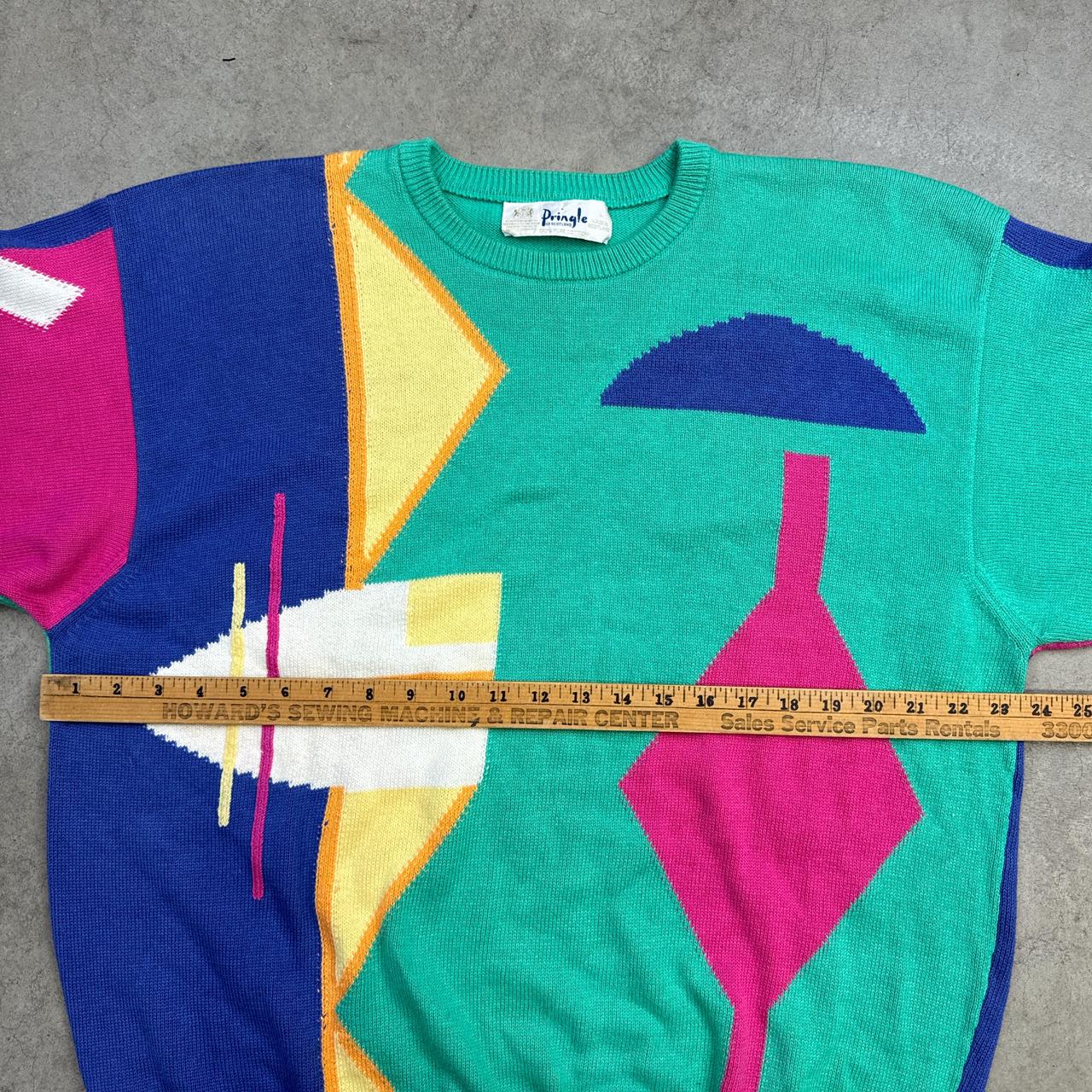 Vintage Pringle of Scotland 80s pattern design knit... - Depop