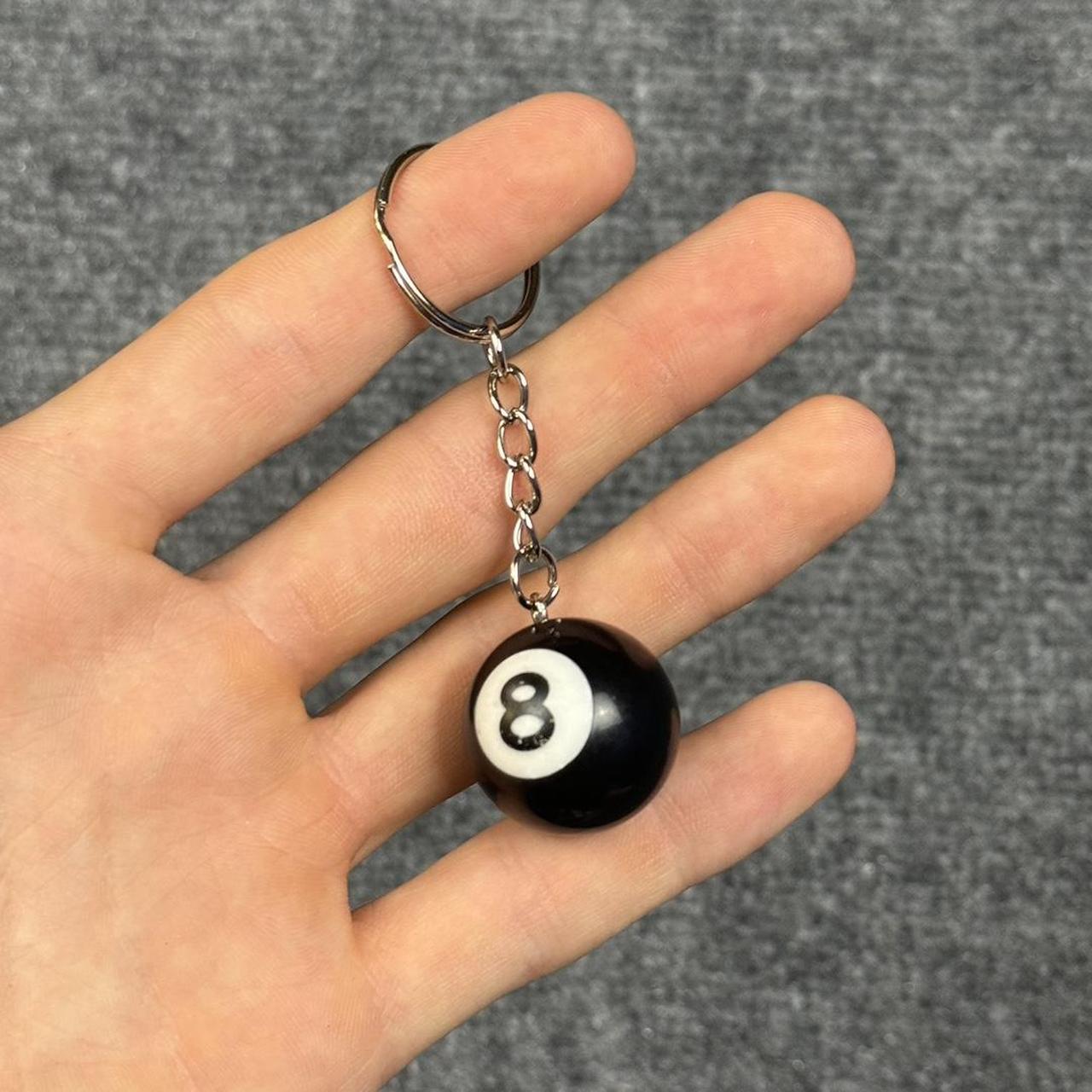 Vintage Stüssy styled eight ball keychain. Billiard... | Depop