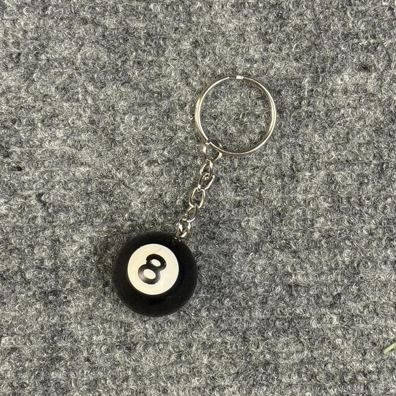 Vintage Stüssy styled eight ball keychain. Billiard... | Depop