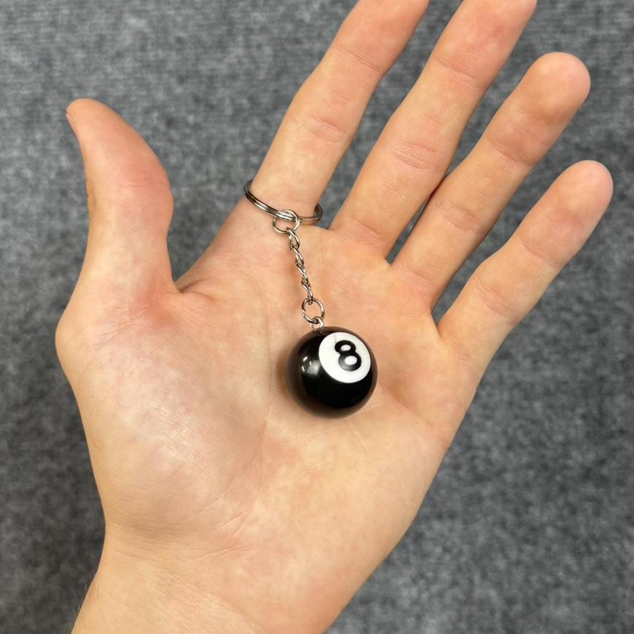 Vintage Stüssy styled eight ball keychain. Billiard... | Depop