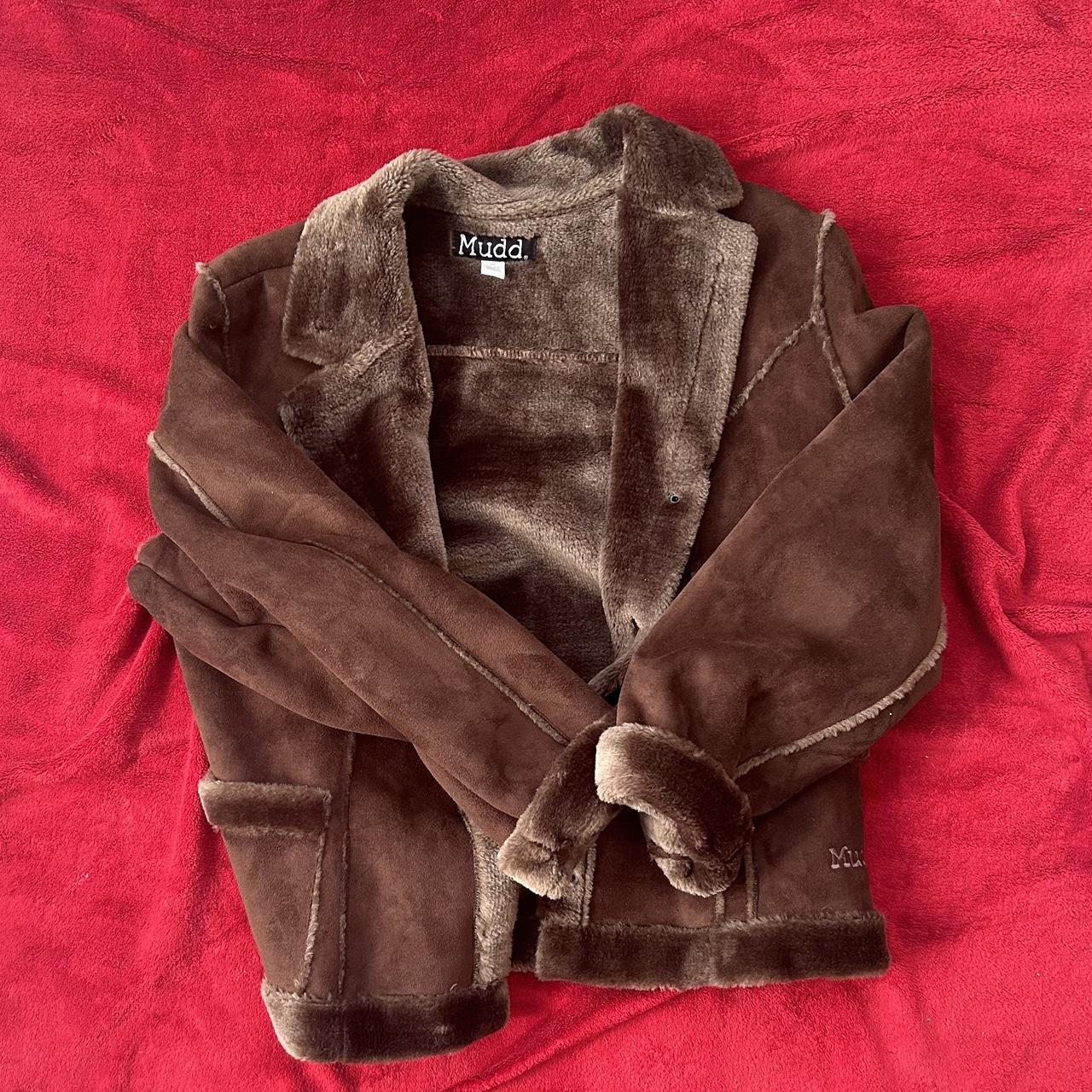 🧸 Soft brown and tan faux fur Mudd coat !with... - Depop