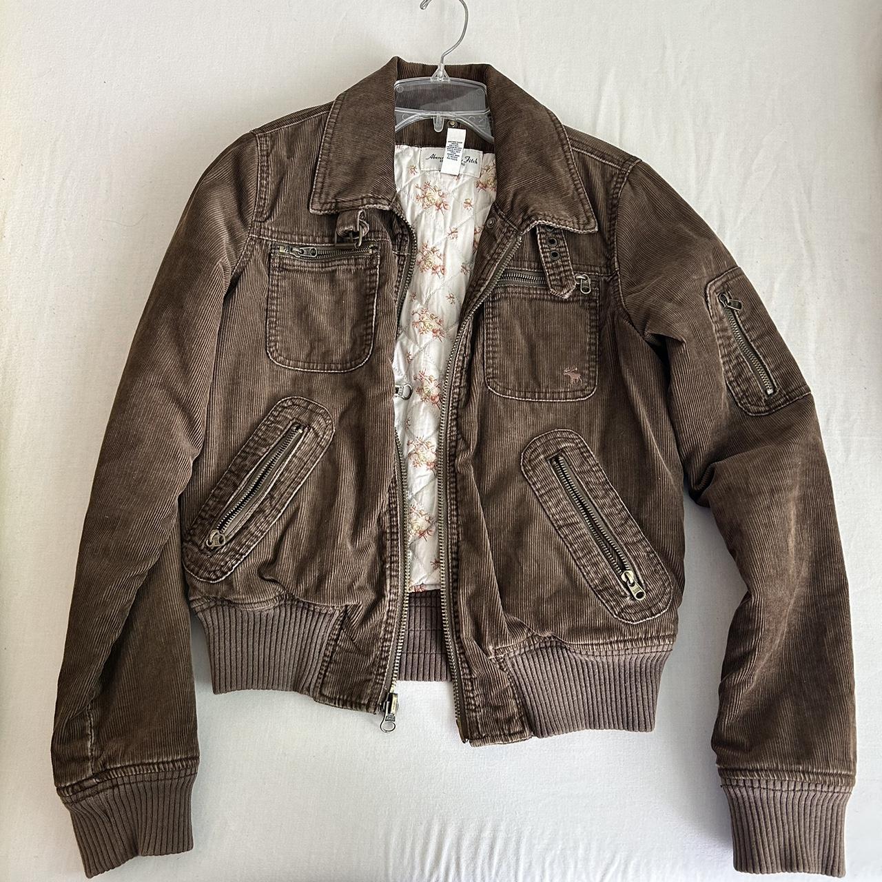 Abercrombie & Fitch Brown suede/corduroy double zip... - Depop
