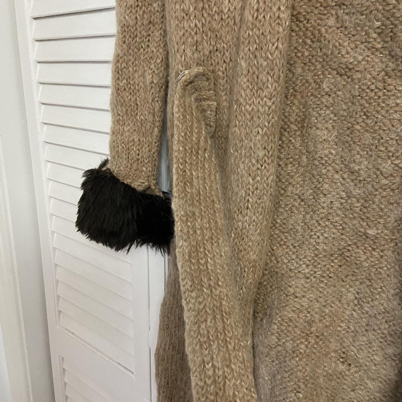 Cream Knit and Fur Button and Tie Jacket BUY ONE... - Depop