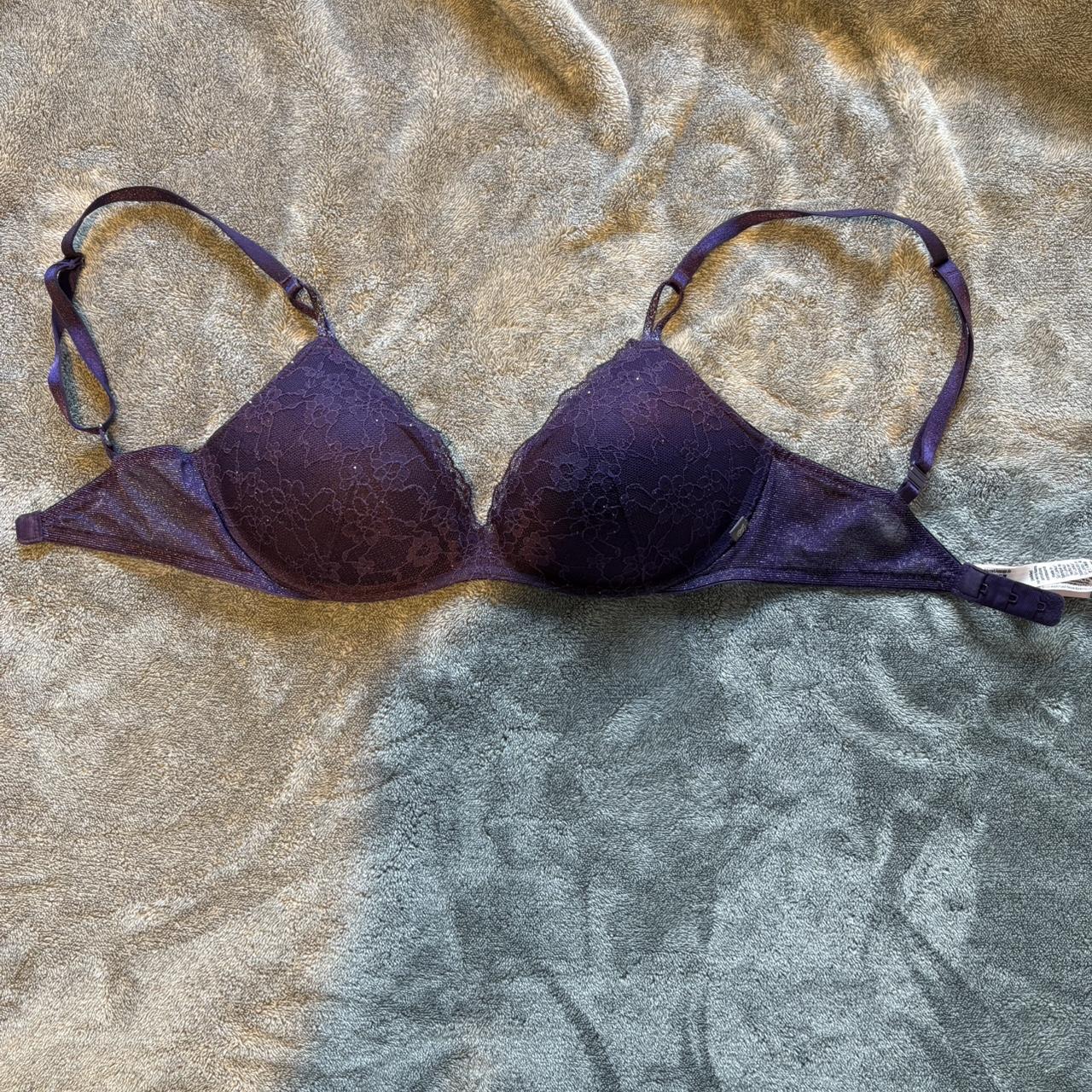 Victorias secret purple sparkly lace bra never worn... | Depop