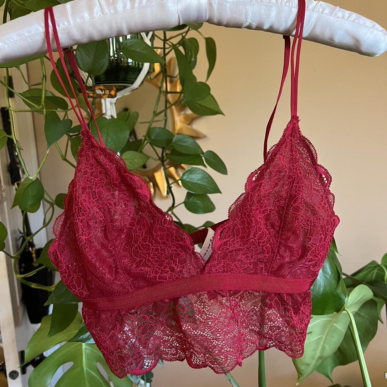 Madewell Women's Red Bra | Depop