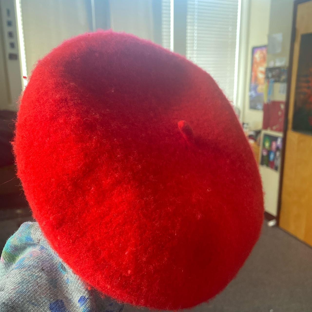red wool French baret barrette fits like an xs, i... - Depop