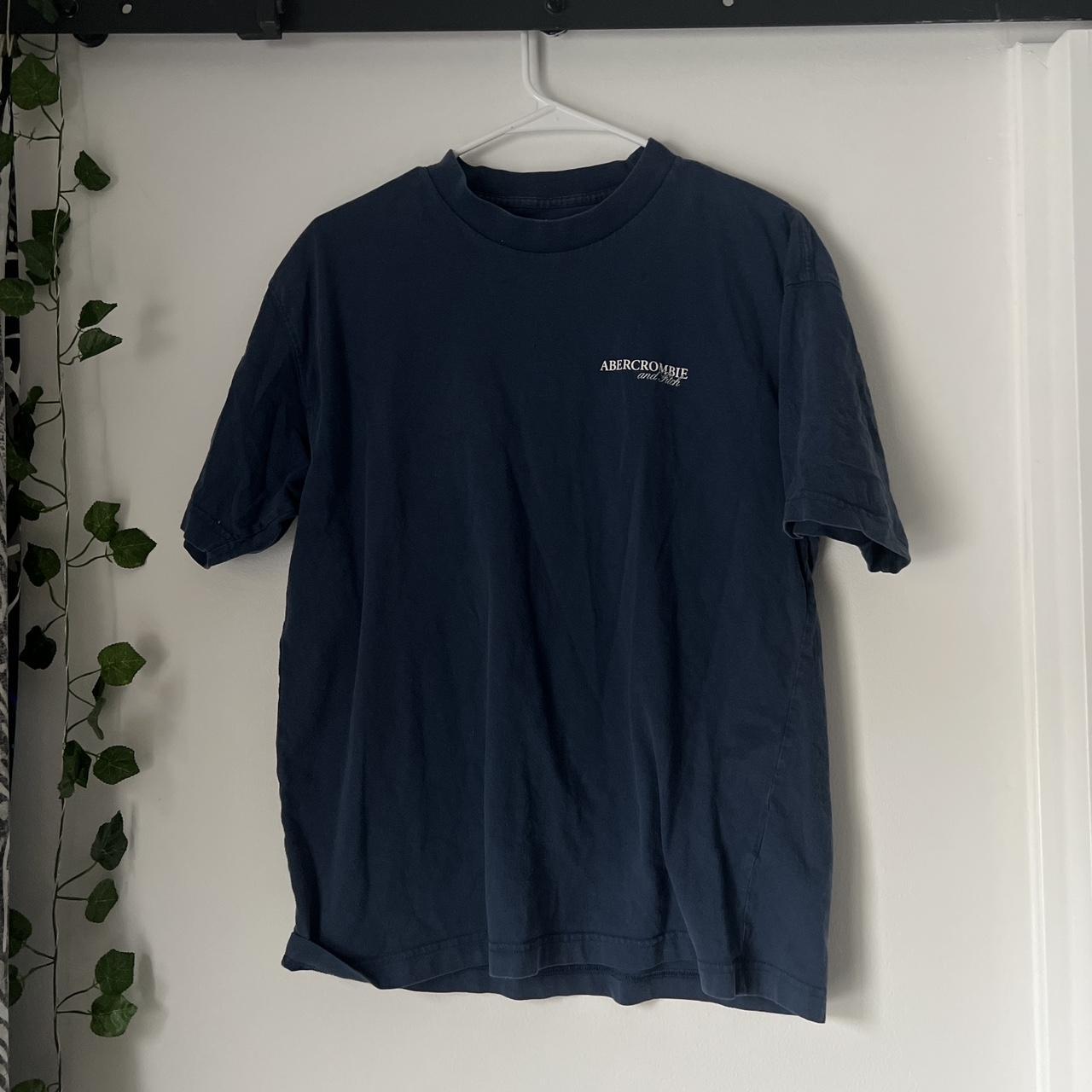 abercrombie and fitch navy oversized tee - Depop