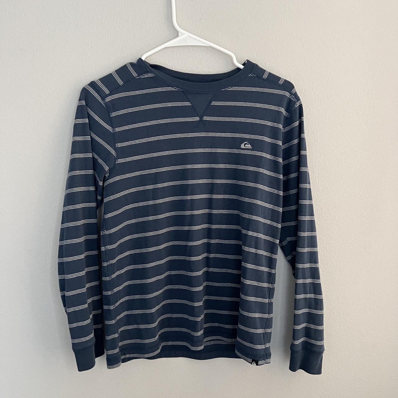 blue and white striped long sleeve - Depop