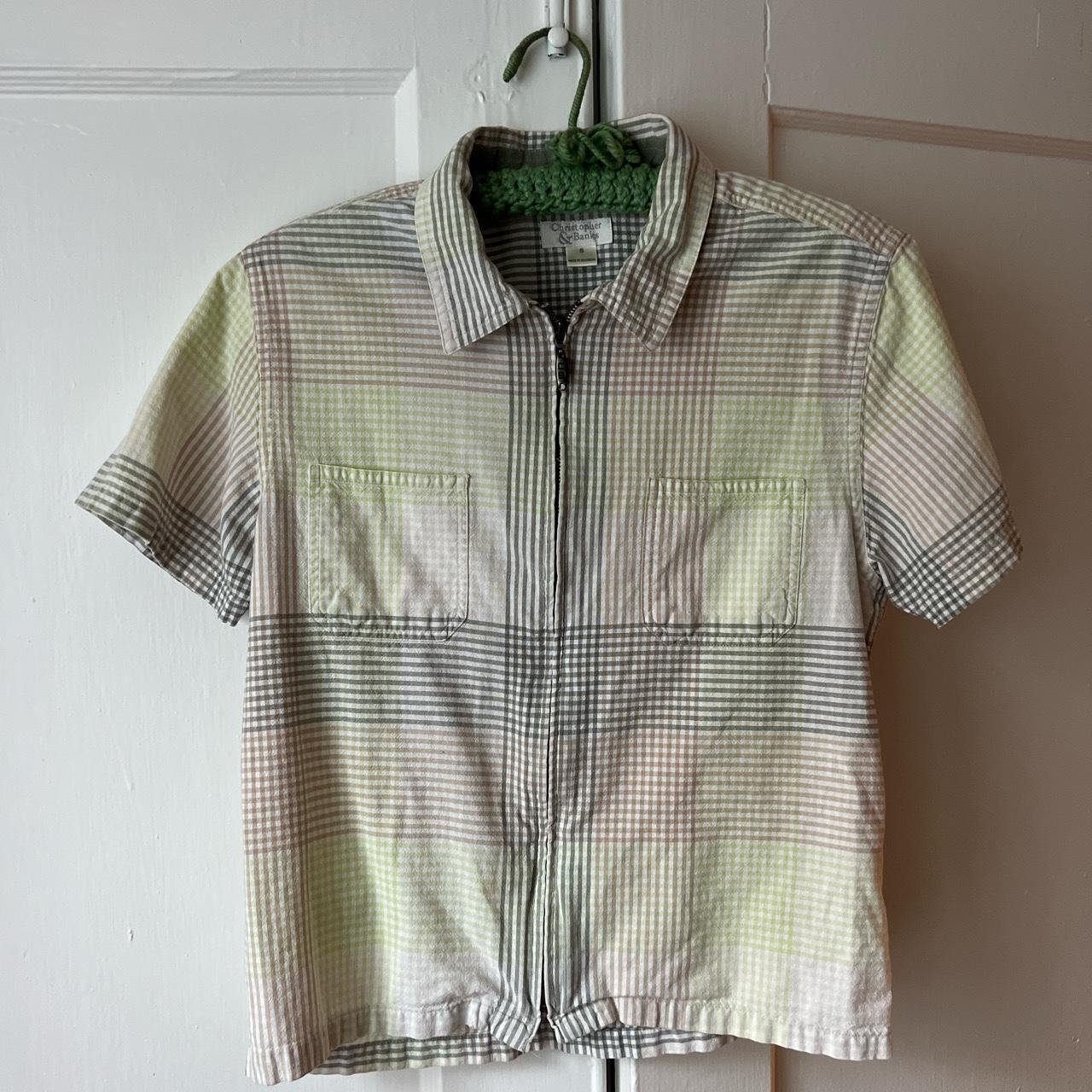 Vintage Christopher & Banks gingham top Size small... - Depop