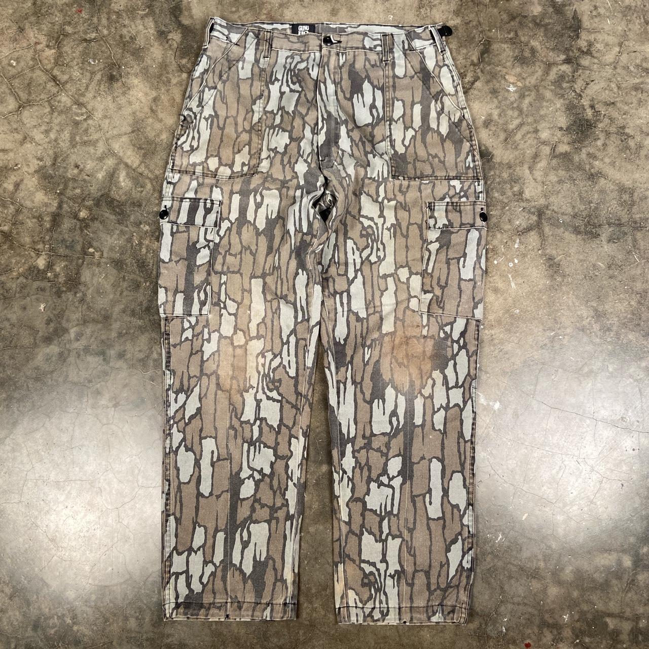 Vintage 80s Tree Bark Hunting Camo Cargo... - Depop