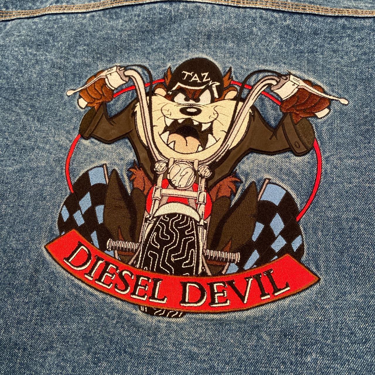 Vintage Tazmanian Devil Diesel Devil Jean Jacket... - Depop