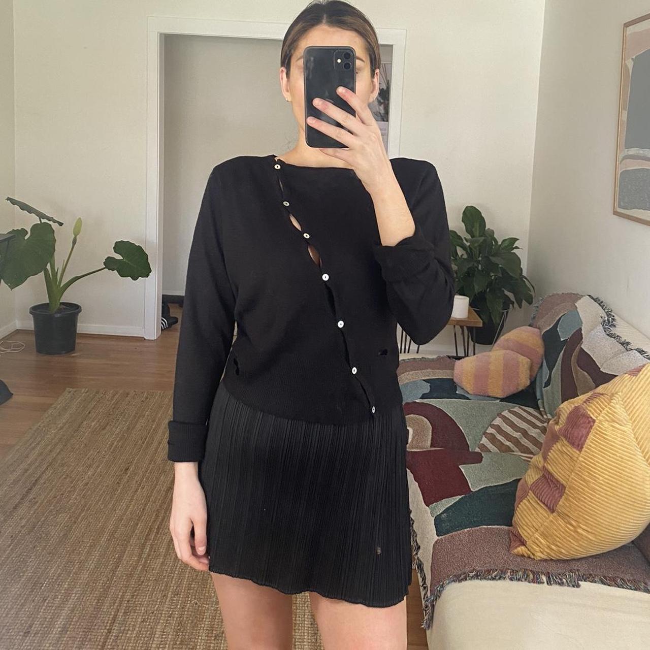 Asymmetrical top with diagonal buttons and... - Depop