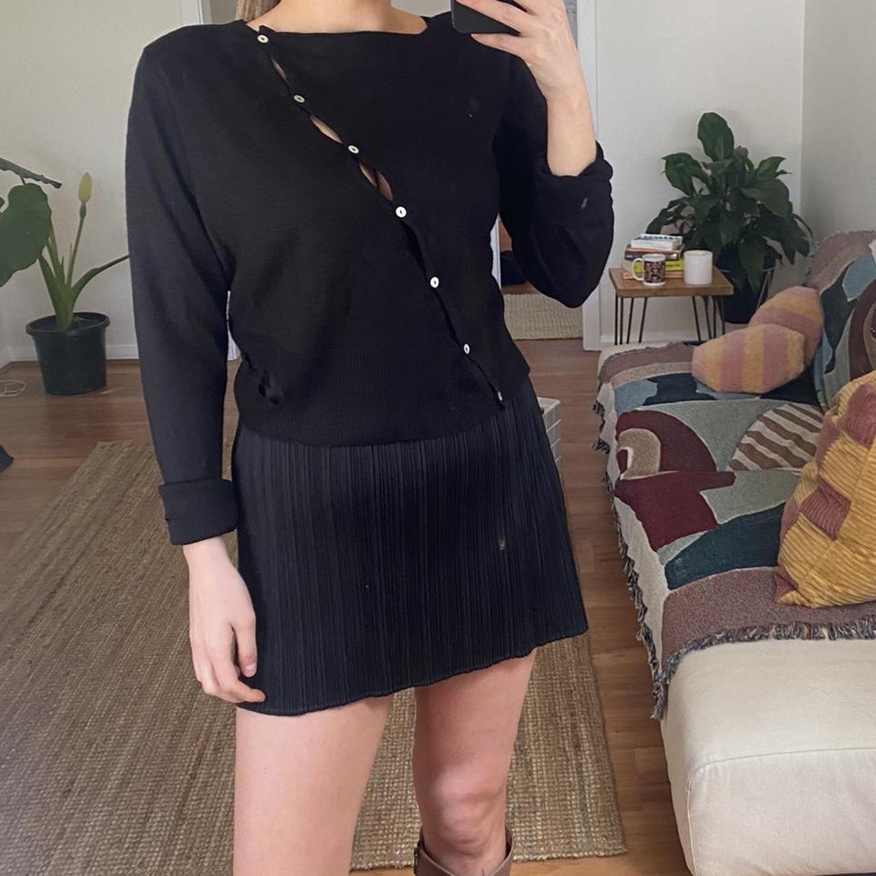 Asymmetrical top with diagonal buttons and... - Depop