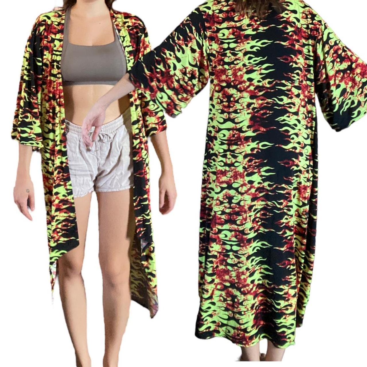 Rave Flame kimono from dollskill In good condition... - Depop