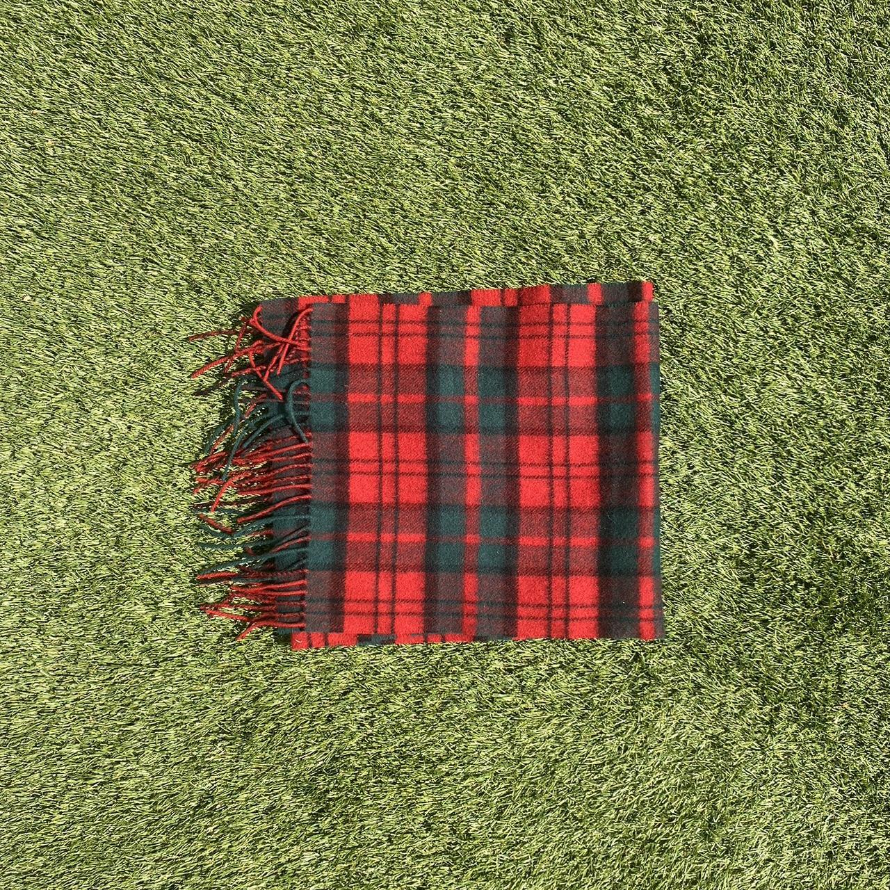 wool scarf cheque pattern great quality in good... - Depop