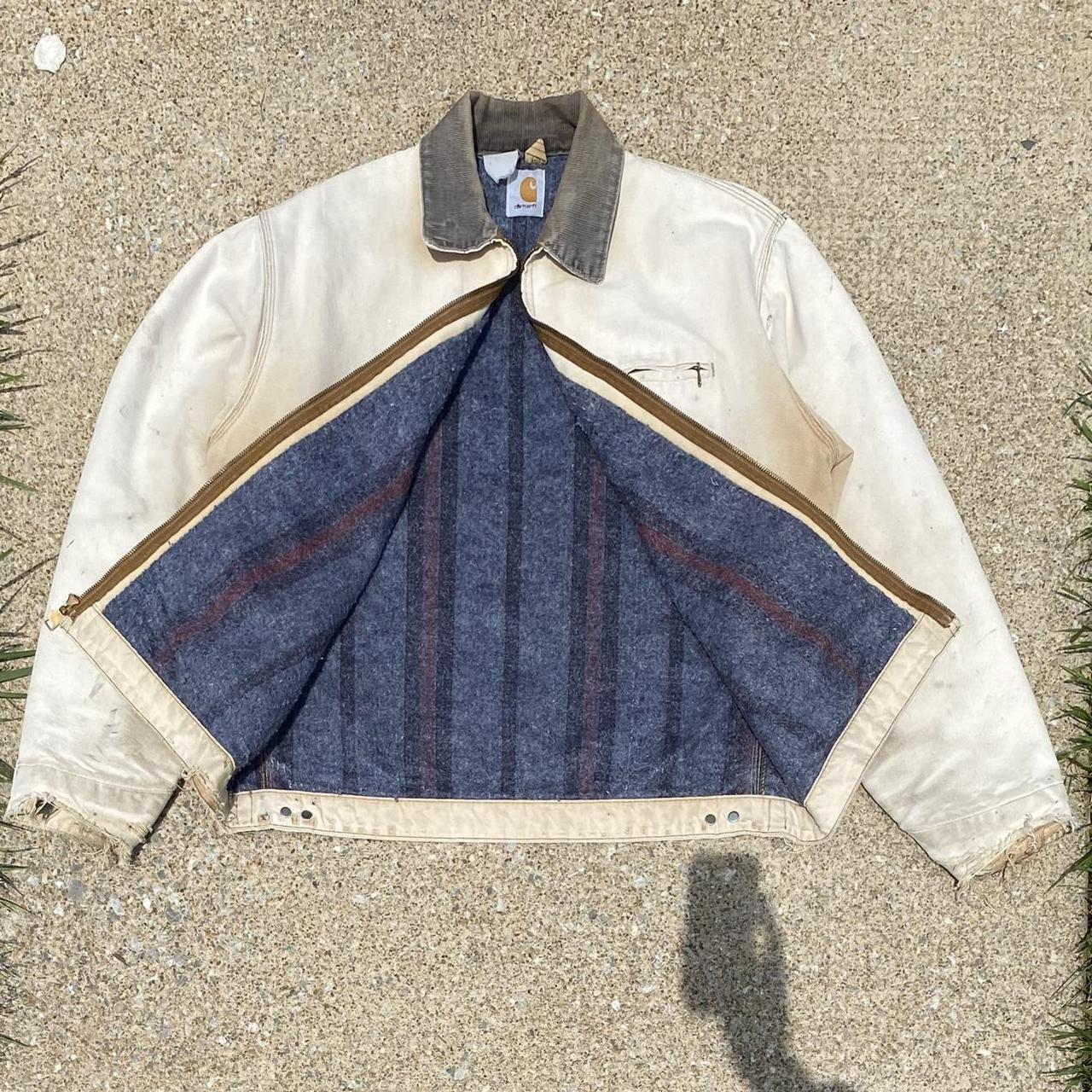 Carhartt Men's Cream and Tan Jacket | Depop