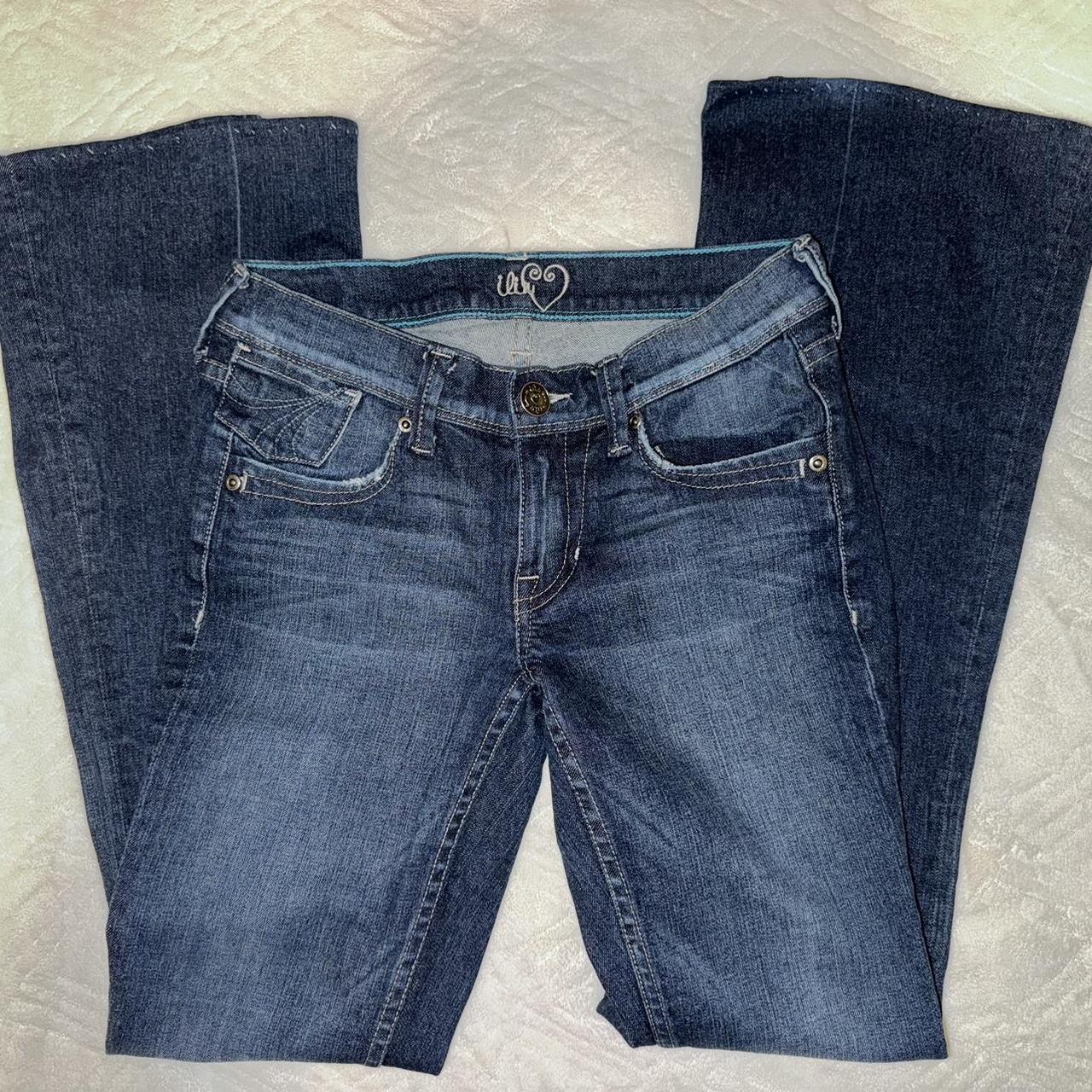 -Size 3 vintage looking embellished ILLIR low rise... - Depop