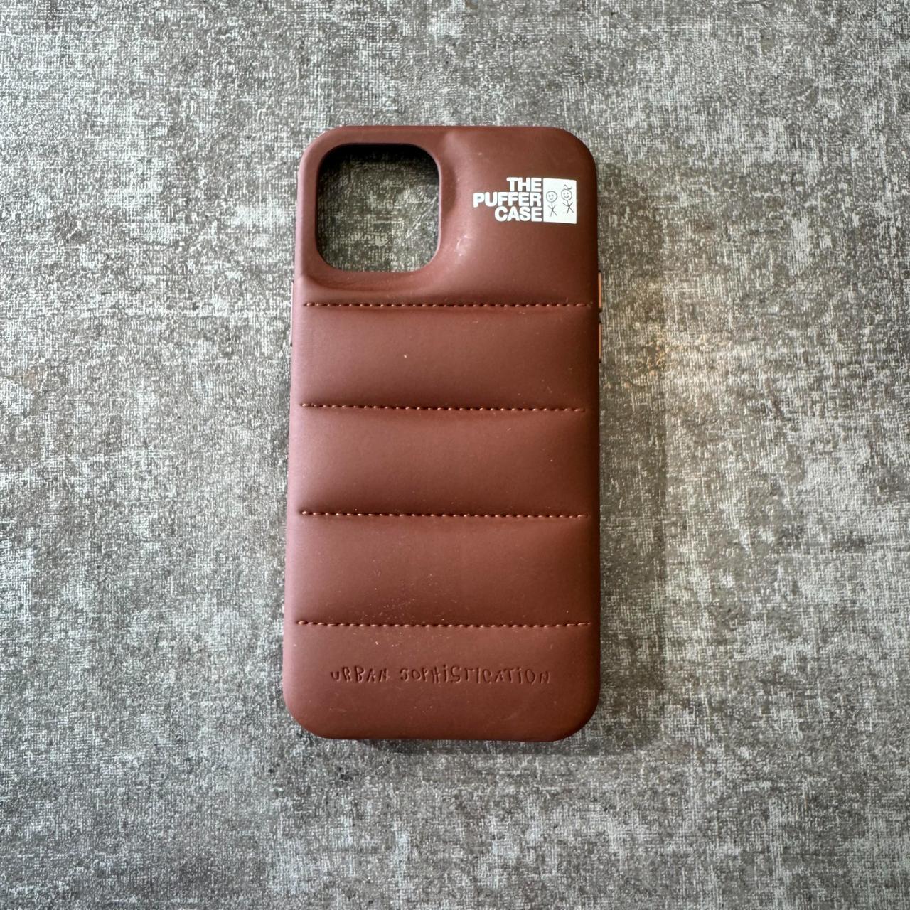 BROWN "THE PUFFER CASE" PHONE CASE - Depop