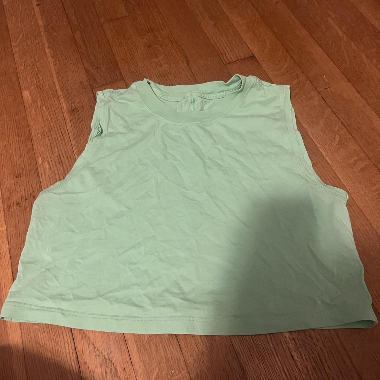 Neon green cropped lululemon tank! It is a lot more... - Depop