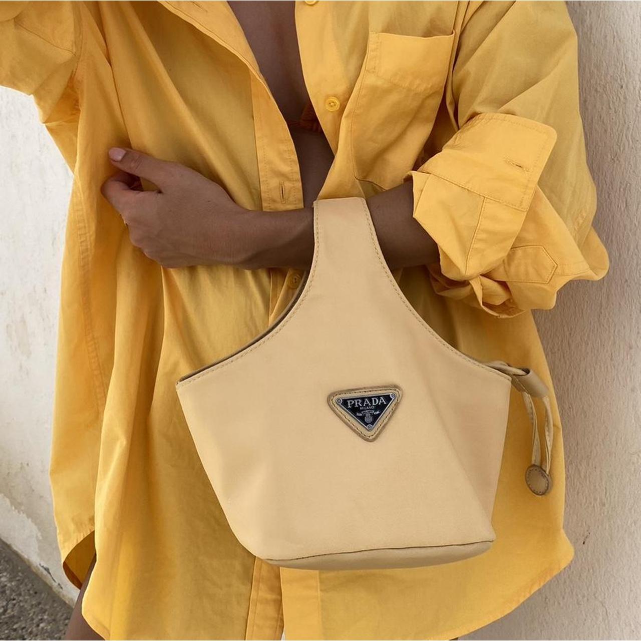 MINI BAG PRADA VIBES / SIMILAR cream yellow color... - Depop