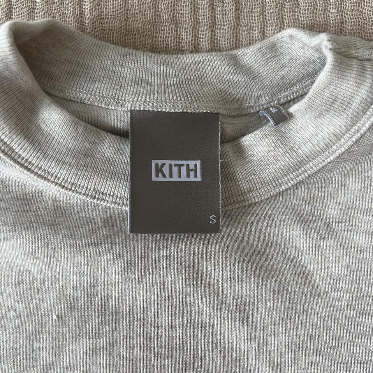 KITH CROPPED WOMENS LONG SLEEVE TOP - BEIGE OATMEAL... - Depop