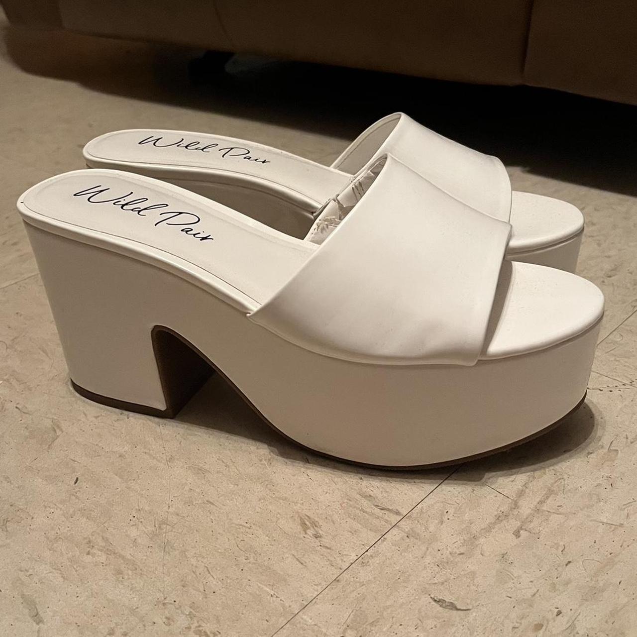 Wild Pair White Platform Sandals Womens Size Depop
