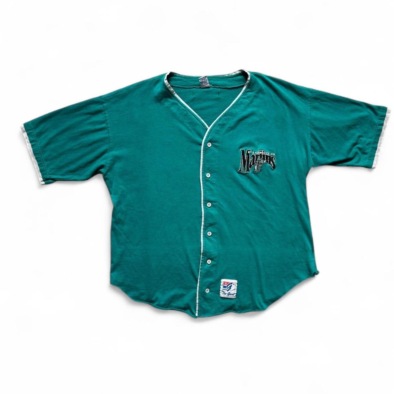 Teal and white #vintage Miami Marlins baseball... | Depop