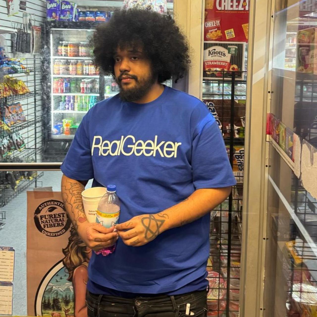 Real Geeker tee DJPhatt Handmade printed on cotton... - Depop