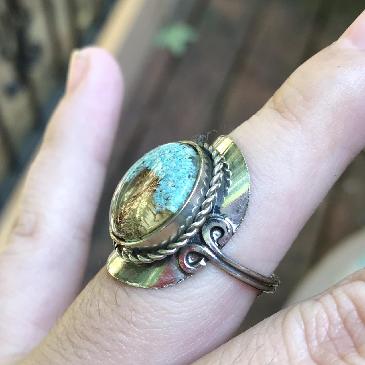 Blue tree Ring boho fairy Metal: Alpaca the... - Depop