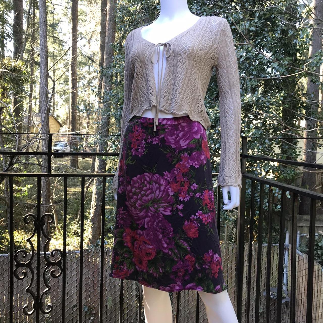 Midi Floral Skirt `silk Flower Depop
