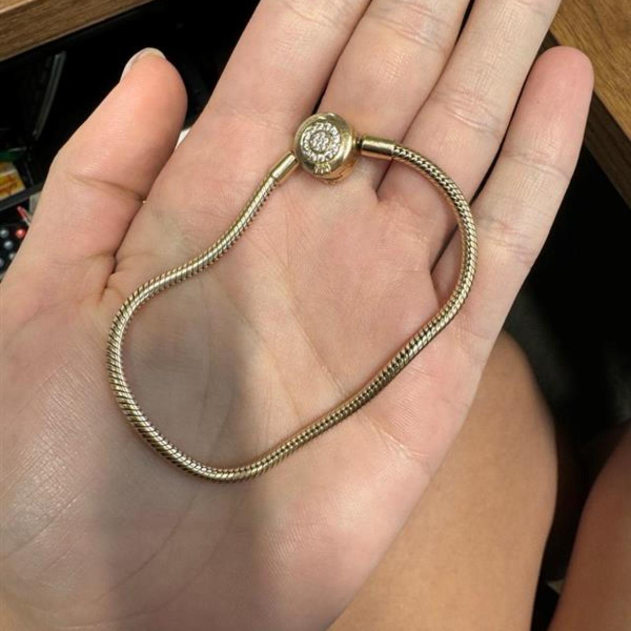 Pandora Moments Sparkling Crown O Snake Chain... - Depop