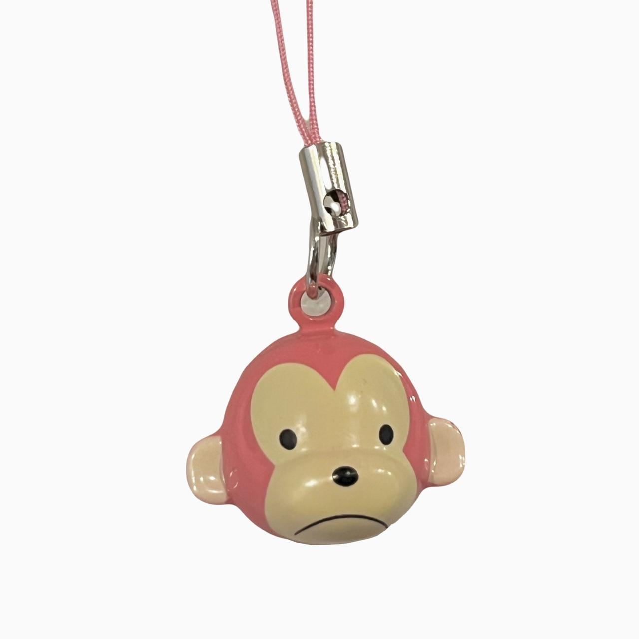 Pink Monkey Bell Keychain/ phone strap - they... | Depop