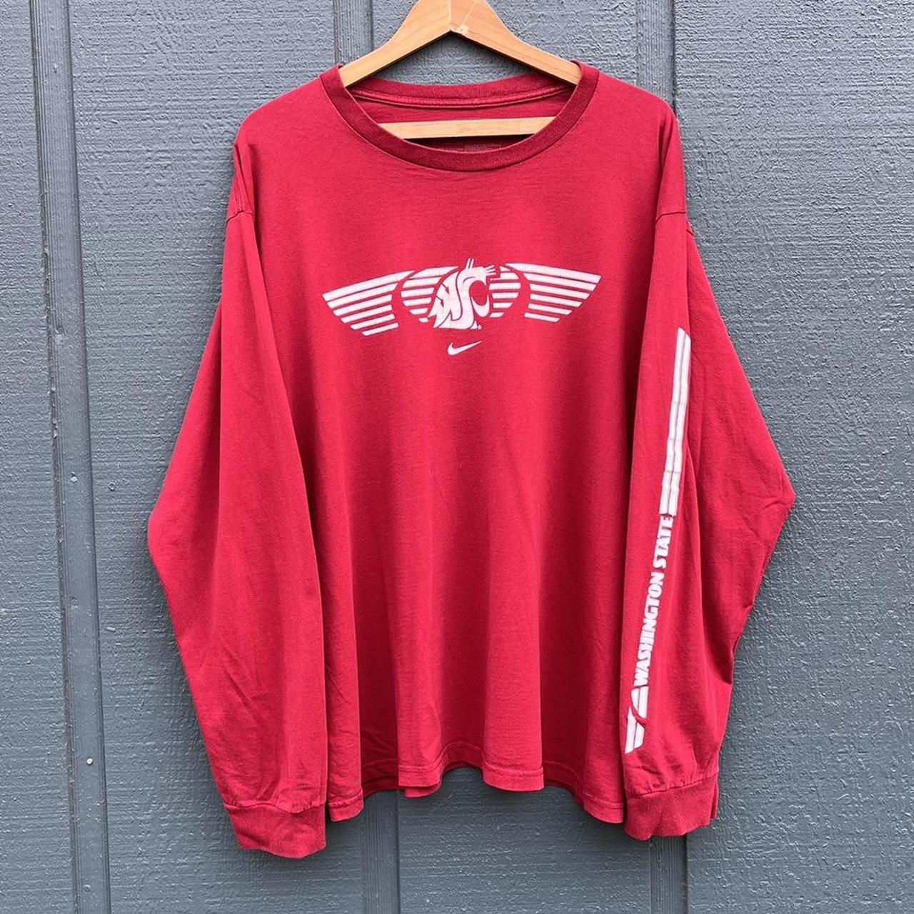 90s Nike Center Swoosh WSU Long... - Depop