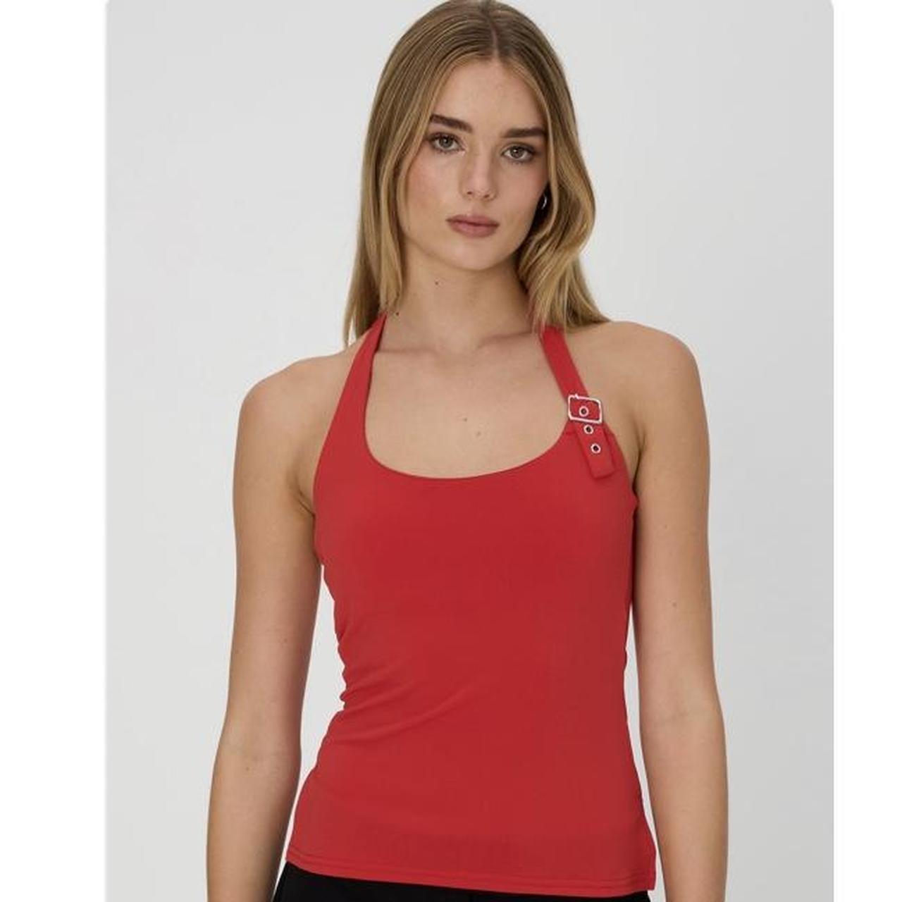 Glassons Buckle red halter top - Depop