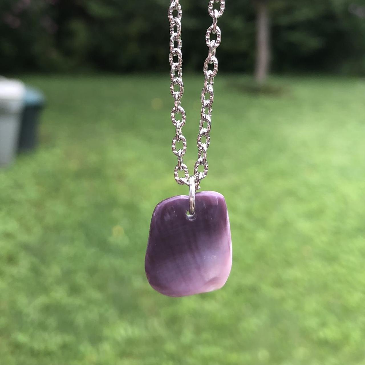 Handmade purple wampum shell necklace Shell from... - Depop