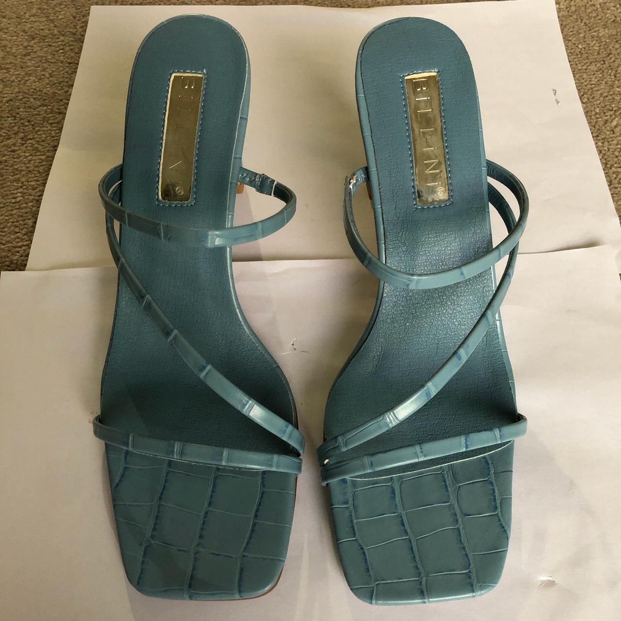 Billini blue croc print high heels brand new never... - Depop