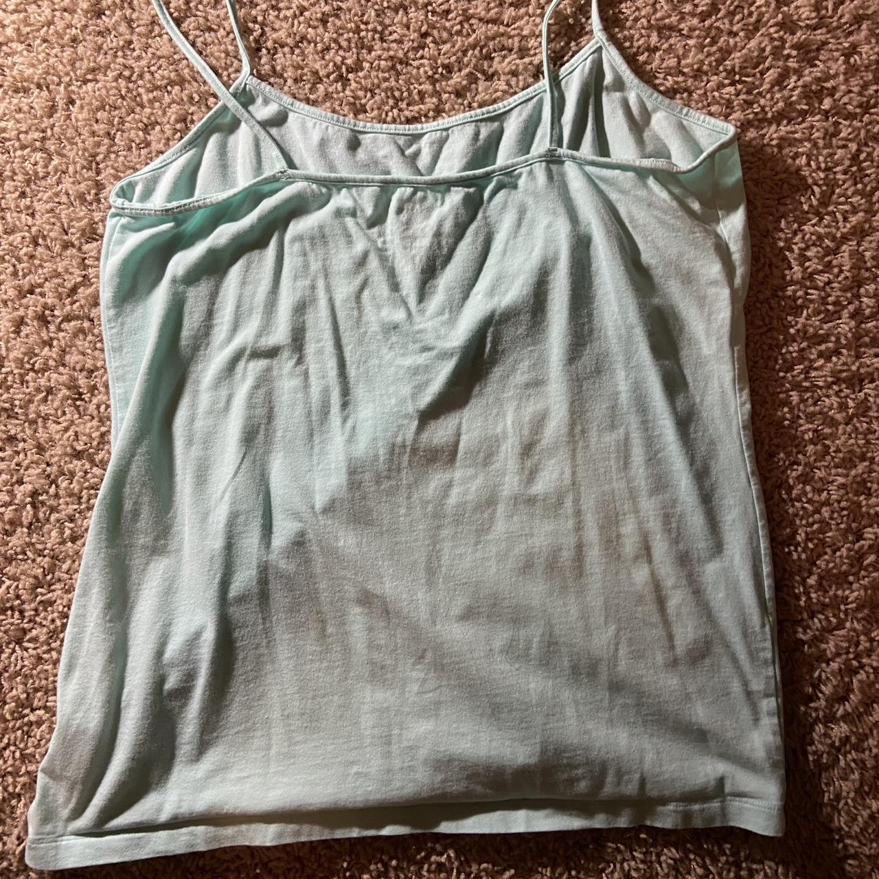 light blue spaghetti-strap top - Depop