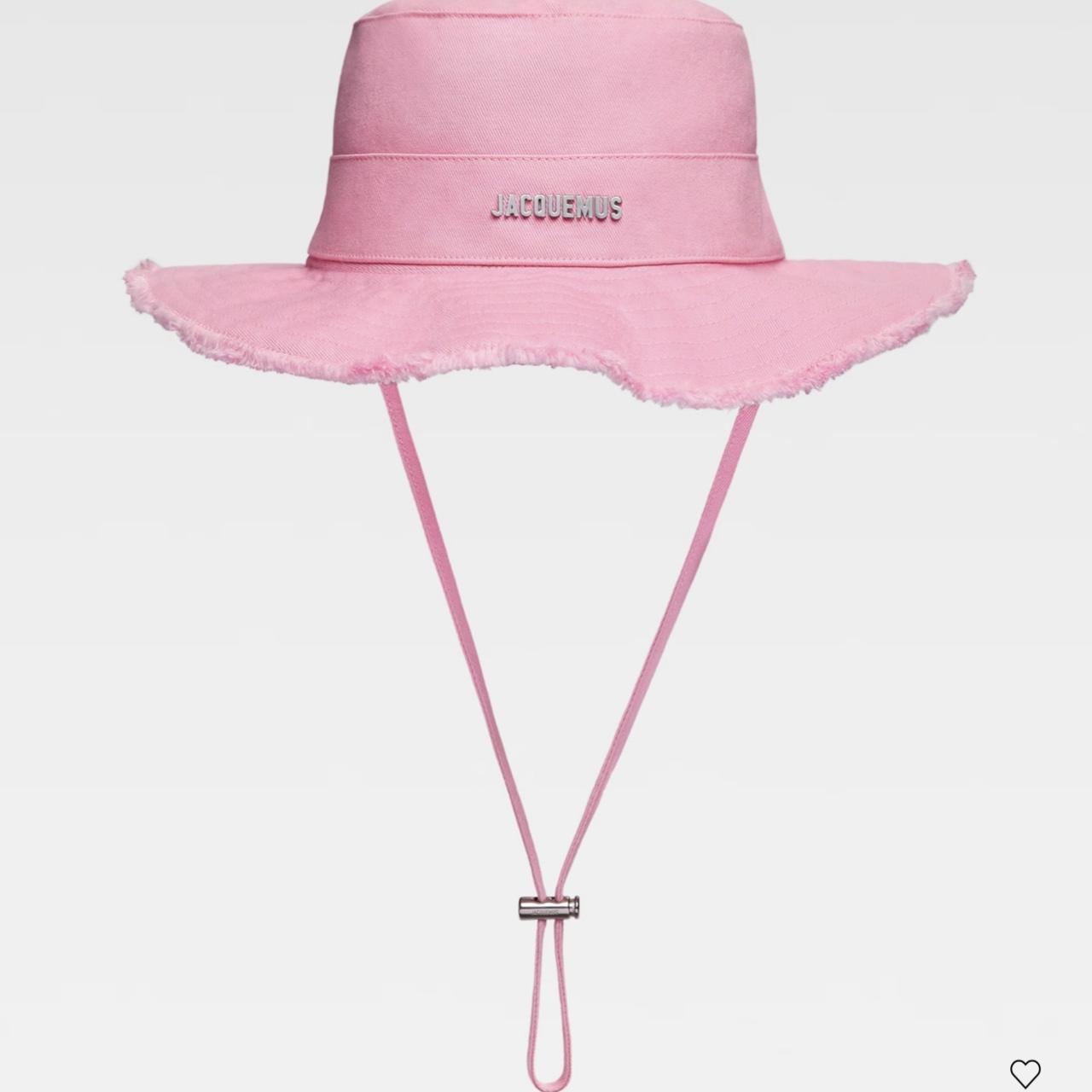 Pink Jacquemus bucket hat Size 60 - Depop