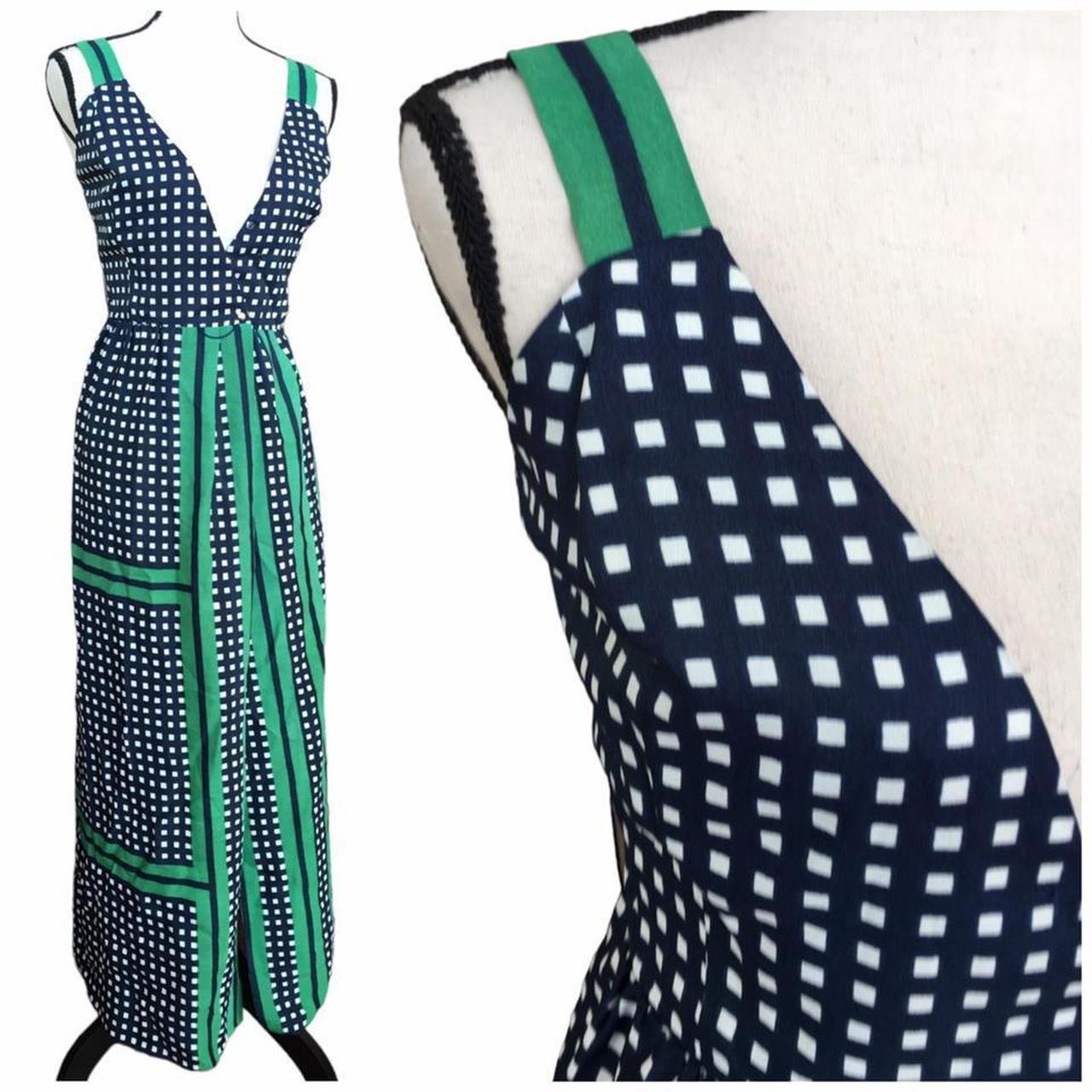 Vintage 60s-70s Justin McCarty Blue Check Green... - Depop