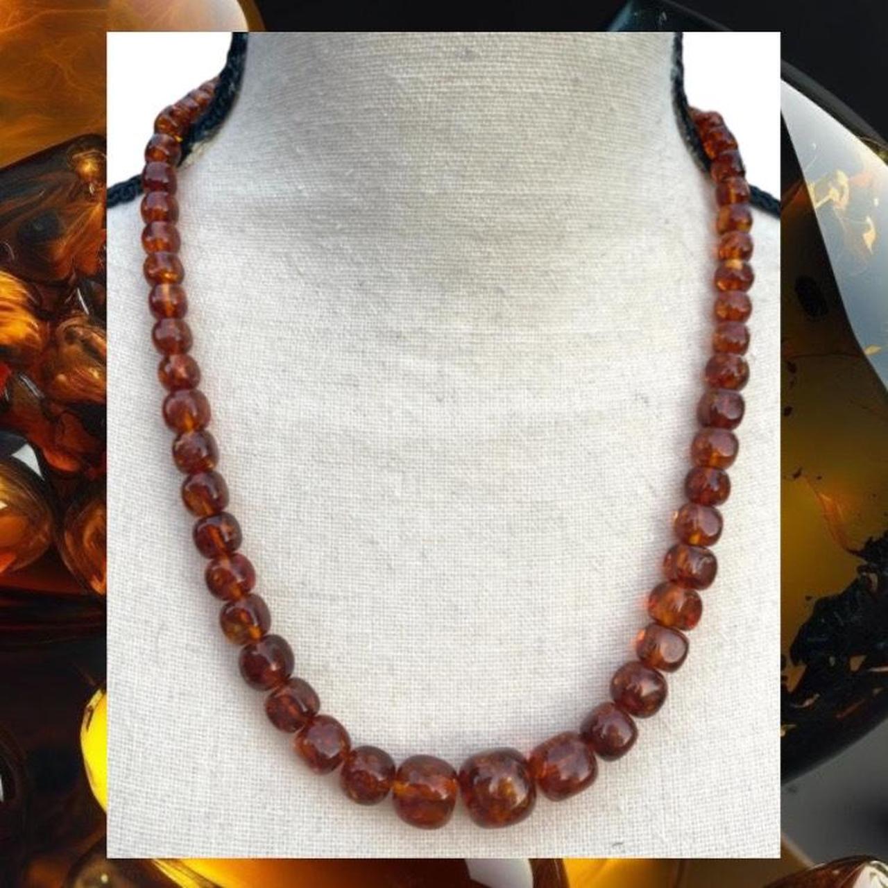 Jay King Desert Rose Graduated Beaded Amber Necklace. Depop